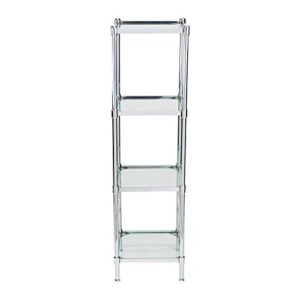 Organize It All 4 Tier Tempered Glass Freestanding Bathroom Storage Tower