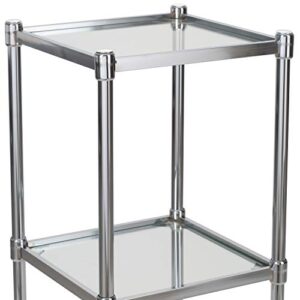 Organize It All 3 Tier Tempered Glass Freestanding Bathroom Storage Tower 13.25 x 13.25 x 31 inches