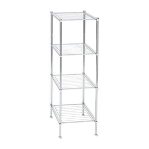 organize it all 4 tier chrome freestanding bathroom storage shelf