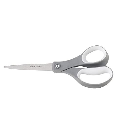 Fiskars 01-004761J Softgrip Scissors Straight Stainless Steel, 8 Inch,Gray