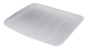 rubbermaid 18 in. l x 14.7 in. w x 1.3 in. h clear plastic dish drainer