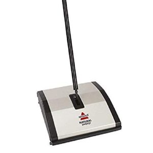 Bissell Natural Sweep Carpet and Floor Sweeper with Dual Rotating System and 2 Corner Edge Brushes, 92N0A, Silver