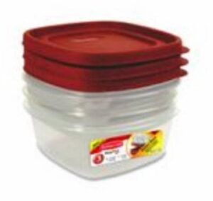 rubbermaid food storage container 6 piece 1-1/4 cup square clear base