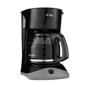 mr. coffee coffee maker with auto pause and glass carafe, 12 cups, black