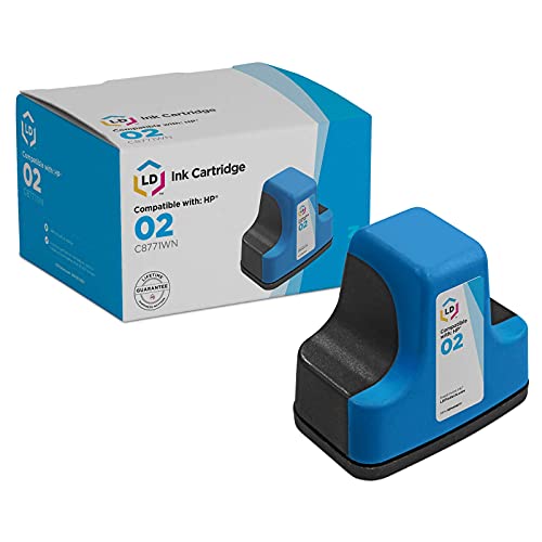 LD Products Remanufactured Replacement for HP 02 / C8771WN Cyan Ink Cartridge for HP Photosmart Printer Series