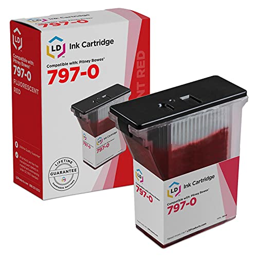 LD Compatible Ink Cartridge Replacement for Pitney Bowes 797-0 (Fluorescent Red)