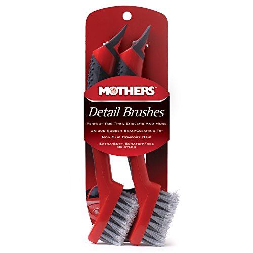 Mothers Car Detailing Brush for Stain and Hair Removal on Vinyl and Leather Seats - 2 Pack