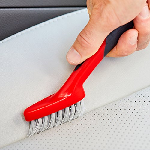 Mothers Car Detailing Brush for Stain and Hair Removal on Vinyl and Leather Seats - 2 Pack