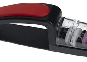 MinoSharp Ceramic Wheel Water Sharpener Plus, Black/Red