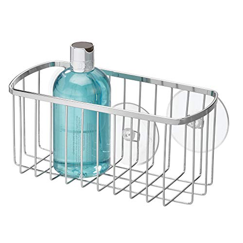 InterDesign Suction, Rectangle Basket, Polished Stainless Steel