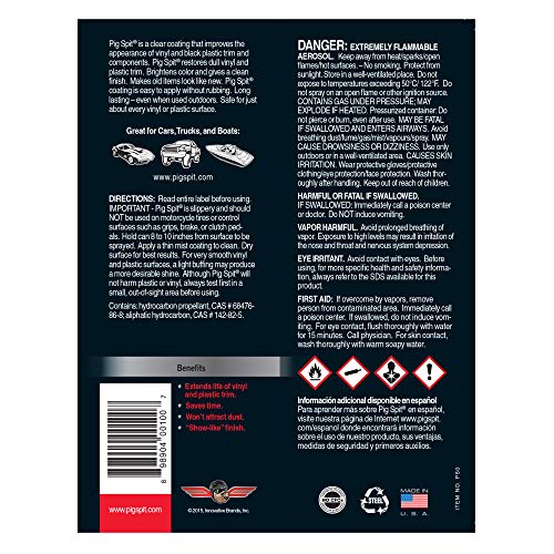 Pig Spit PSO Spit Original for Use on Motors, Transmissions, Vinyl and Black Plastic Trim Components and Tires, 9 oz, Single