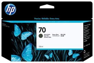 hp 70 matte black 130-ml genuine ink cartridge (c9448a) for designjet z5400, z5200, z3200, z3100 & z2100 large format printers