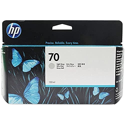 HP 70 Light Gray 130-ml Genuine Ink Cartridge (C9451A) for DesignJet Z5400, Z5200, Z3200, Z3100 & Z2100 Large Format Printers - Light Gray Printhead