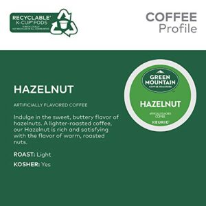 Green Mountain Coffee Roasters Hazelnut Keurig Single-Serve K-Cup pods, Light Roast Coffee, 12 Count