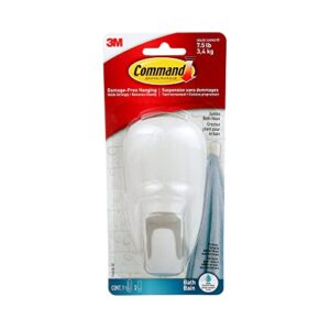 command 17600b-es bathroom water-resistant, 1-hook, 2-strips, organize damage-free hardware, 0