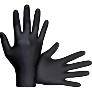 SAS Safety 66520 Raven Powder-Free Disposable Black Nitrile 7 Mil Mil Gloves, XXL , 100 Gloves by Weight