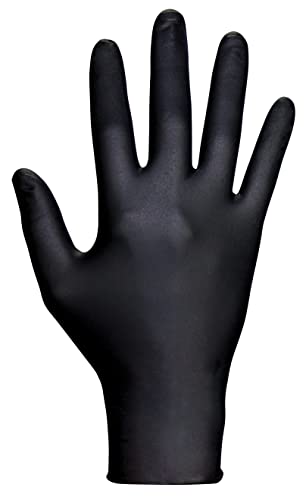 SAS Safety 66520 Raven Powder-Free Disposable Black Nitrile 7 Mil Mil Gloves, XXL , 100 Gloves by Weight