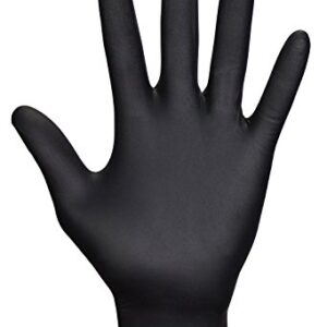 SAS Safety 66518 Raven Powder-Free Disposable Black Nitrile 7-Mil Gloves, Large, 100 Gloves by Weight