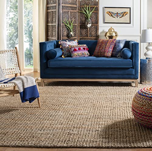 SAFAVIEH Natural Fiber Collection 9' x 12' Natural NF447A Handmade Chunky Textured Premium Jute 0.75-inch Thick Area Rug