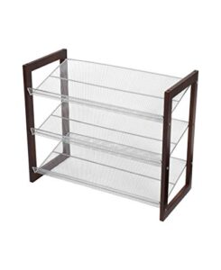 organize it all 3 tier wood frame shoe storage rack