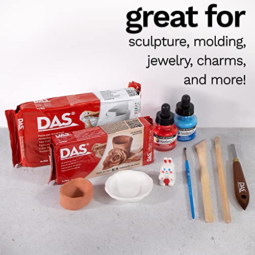 DAS Air-Hardening Modeling Clay - White Air Dry Clay 2.2lb Block - Pliable Air Clay for Sculpting and Coating - Easy to Use Air Dry Modeling Clay for All Ages - Molding Clay for Sculpting and More