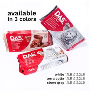 DAS Air-Hardening Modeling Clay - White Air Dry Clay 2.2lb Block - Pliable Air Clay for Sculpting and Coating - Easy to Use Air Dry Modeling Clay for All Ages - Molding Clay for Sculpting and More