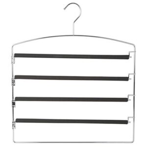 richard’s homewares – friction 4 tier swing arm slack hanger – 1 pack – black