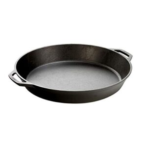 lodge seasoned cast iron skillet with 2 loop handles – 17 inch ergonomic frying pan