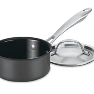 Cuisinart GG19-14 GreenGourmet Hard-Anodized Nonstick 1-Quart Saucepan with Cover, Black/Stainless