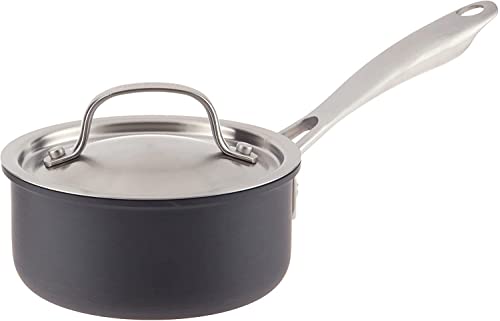 Cuisinart GG19-14 GreenGourmet Hard-Anodized Nonstick 1-Quart Saucepan with Cover, Black/Stainless