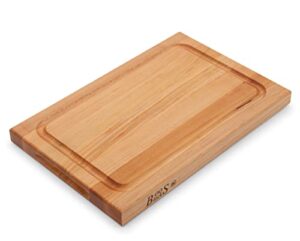 john boos block bbqbd reversible maple wood edge grain bbq cutting board with juice groove, 18 inches x 12 inches x 1.5 inches