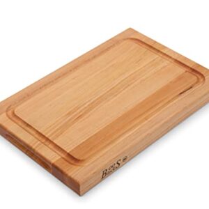 John Boos Block BBQBD Reversible Maple Wood Edge Grain BBQ Cutting Board with Juice Groove, 18 Inches x 12 Inches x 1.5 Inches