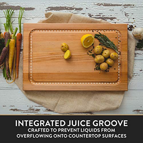 John Boos Block BBQBD Reversible Maple Wood Edge Grain BBQ Cutting Board with Juice Groove, 18 Inches x 12 Inches x 1.5 Inches