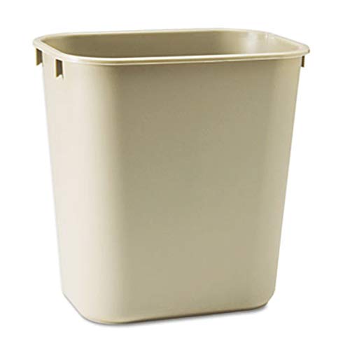 Rubbermaid Commercial 295500Bg Deskside Plastic Wastebasket Rectangular 3 1/2 Gal Beige