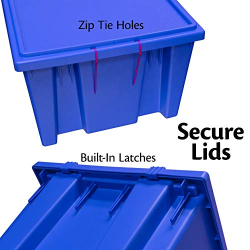 Akro-Mils 35181 Lid for 35180 and 35185 Plastic Nest and Stack Storage Tote, Blue, (6-Pack)