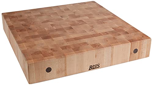 John Boos Block CCB24-S Classic Collection Maple Wood End Grain Chopping Block, 24 Inches x 24 Inches x 4 Inches