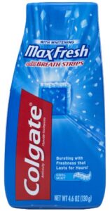 colgate max fresh liquid toothpaste with breath strips, cool mint, 4.6-ounce (6 pack)