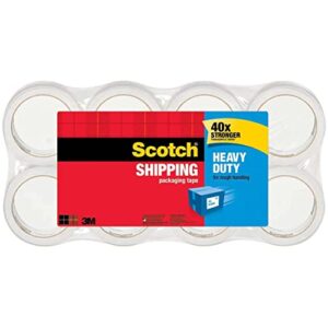 scotch heavy duty shipping packaging tape, 1.88 inches x 54.6 yards, 8 rolls (3850-8), 436yd (400 m)