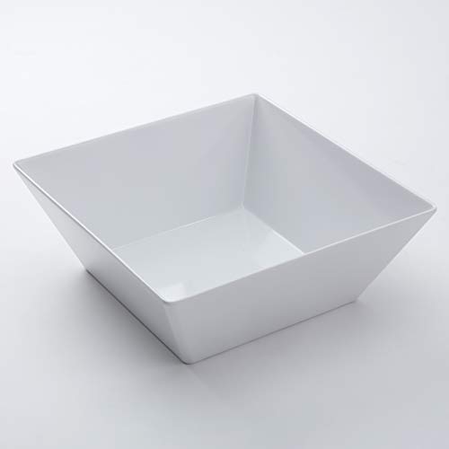 American Metalcraft MELSQ117 Endurance Melamine 12" Square Bowl, 208-Ounce, White