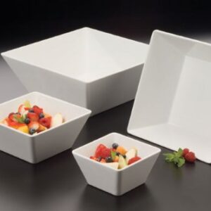 American Metalcraft MELSQ117 Endurance Melamine 12" Square Bowl, 208-Ounce, White