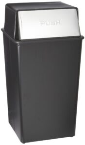 witt industries 36ht-22 steel 36-gallon monarch series hamper and push top receptacle, legend “push”, square, 19″ width x 19″ depth x 37″ height, black