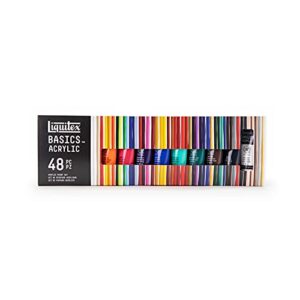 liquitex basics acrylic paint set, 48 x 22ml (0.74-oz) tube set