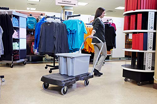 Rubbermaid Commercial Products Palletote Storage Stack and Nest Box, 2 Cu. Ft, Gray Tote/Container Bin for Garage/Laundry/Office/Restaurant/Retail Storage