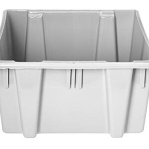 Rubbermaid Commercial Products Palletote Storage Stack and Nest Box, 2 Cu. Ft, Gray Tote/Container Bin for Garage/Laundry/Office/Restaurant/Retail Storage