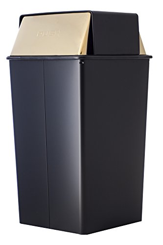 Witt Industries 36HT-11 Monarch Series Waste Watcher Receptacle, Steel, 36 gal, Black with Brass Accents