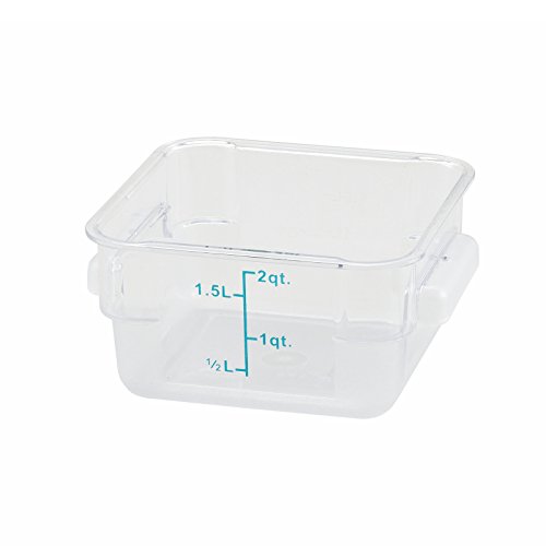 Winco Square Storage Container, 2-Quart,Clear