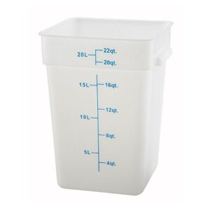 winco square storage container, 22-quart, white