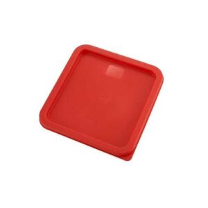 winco pe square cover, fits 6 and 8-quart, red