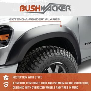 Bushwacker Extend-A-Fender Extended Rear Fender Flares | 2-Piece Set, Black, Smooth Finish | 20052-02 | Fits 2004-2008 Ford F-150 Styleside