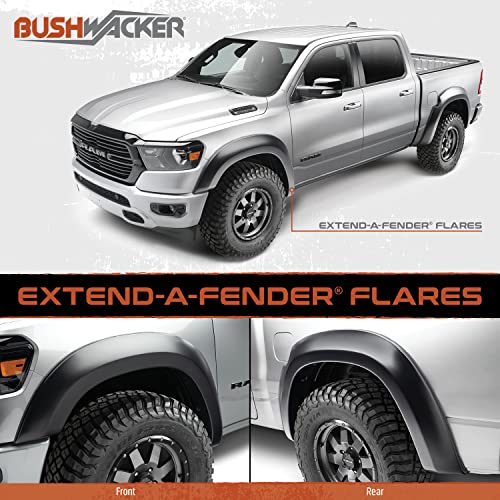 Bushwacker Extend-A-Fender Extended Rear Fender Flares | 2-Piece Set, Black, Smooth Finish | 20052-02 | Fits 2004-2008 Ford F-150 Styleside